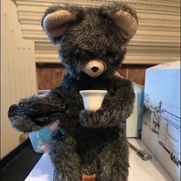 Toys | 195s Vintage Battery Operated Drinking Bear Toy | Poshmark
